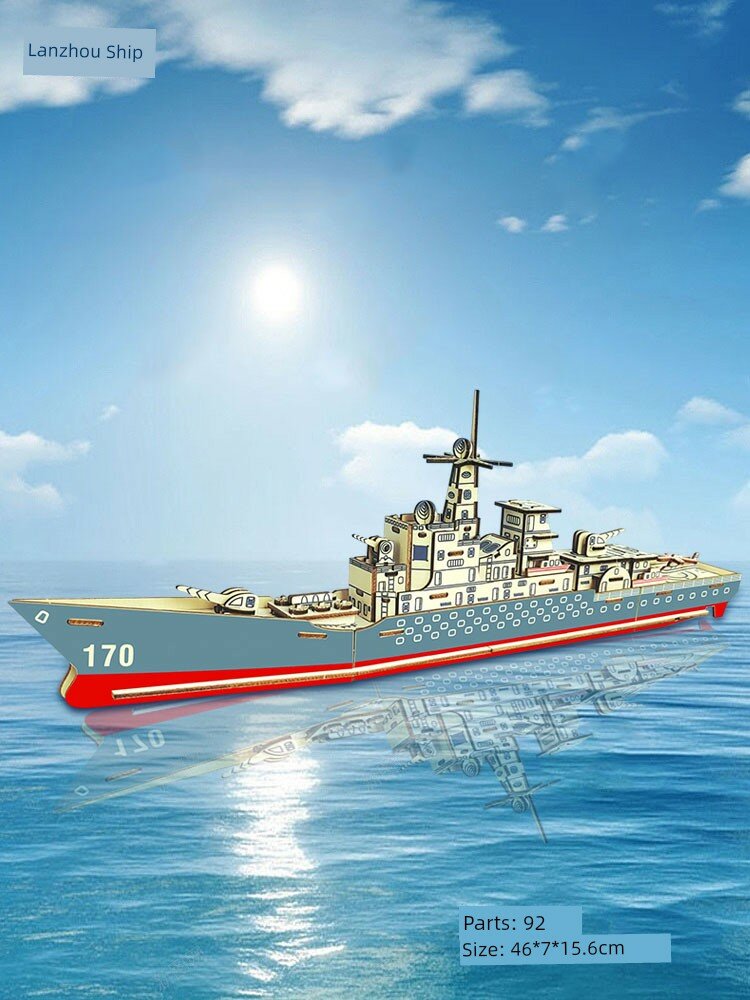 3D деревянный конструктор-головоломка: авианосец, военный корабль, развивающая игрушка для мальчиков, набор для сборки
