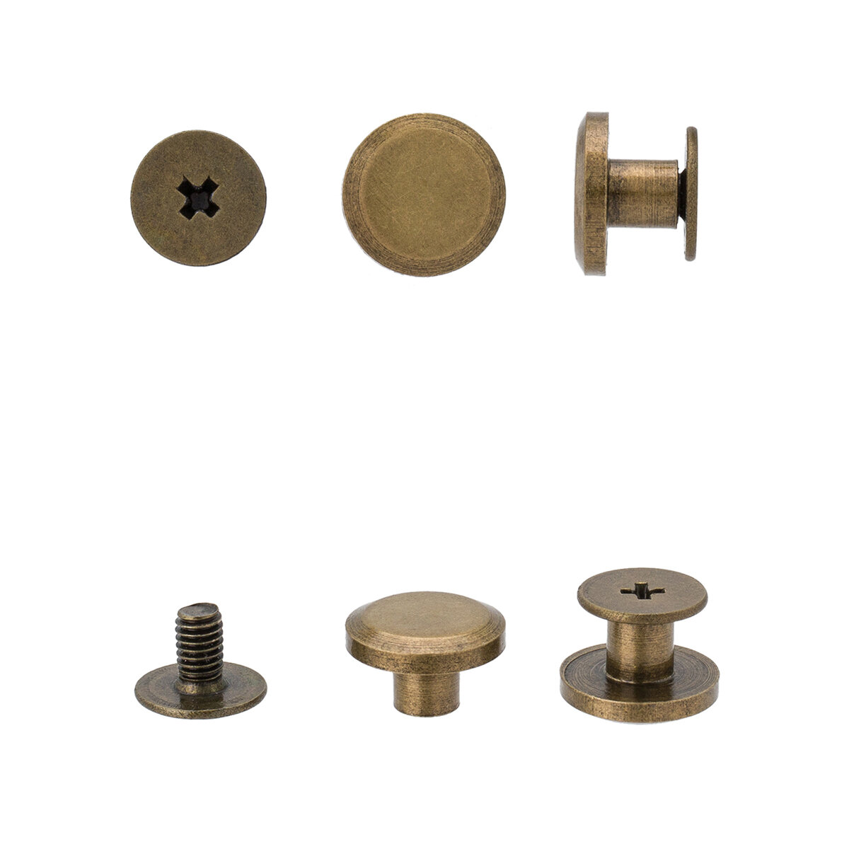 Кобурный винт для ремней и сумок, 9,5 мм, цвет антик, 10 штук