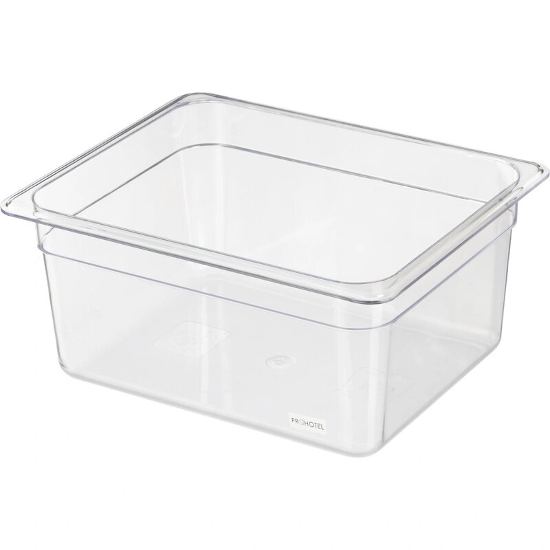 Гастроемкость GN 1/2; поликарбонат;8,9л, H=15, L=32,5, B=26,5см; прозр