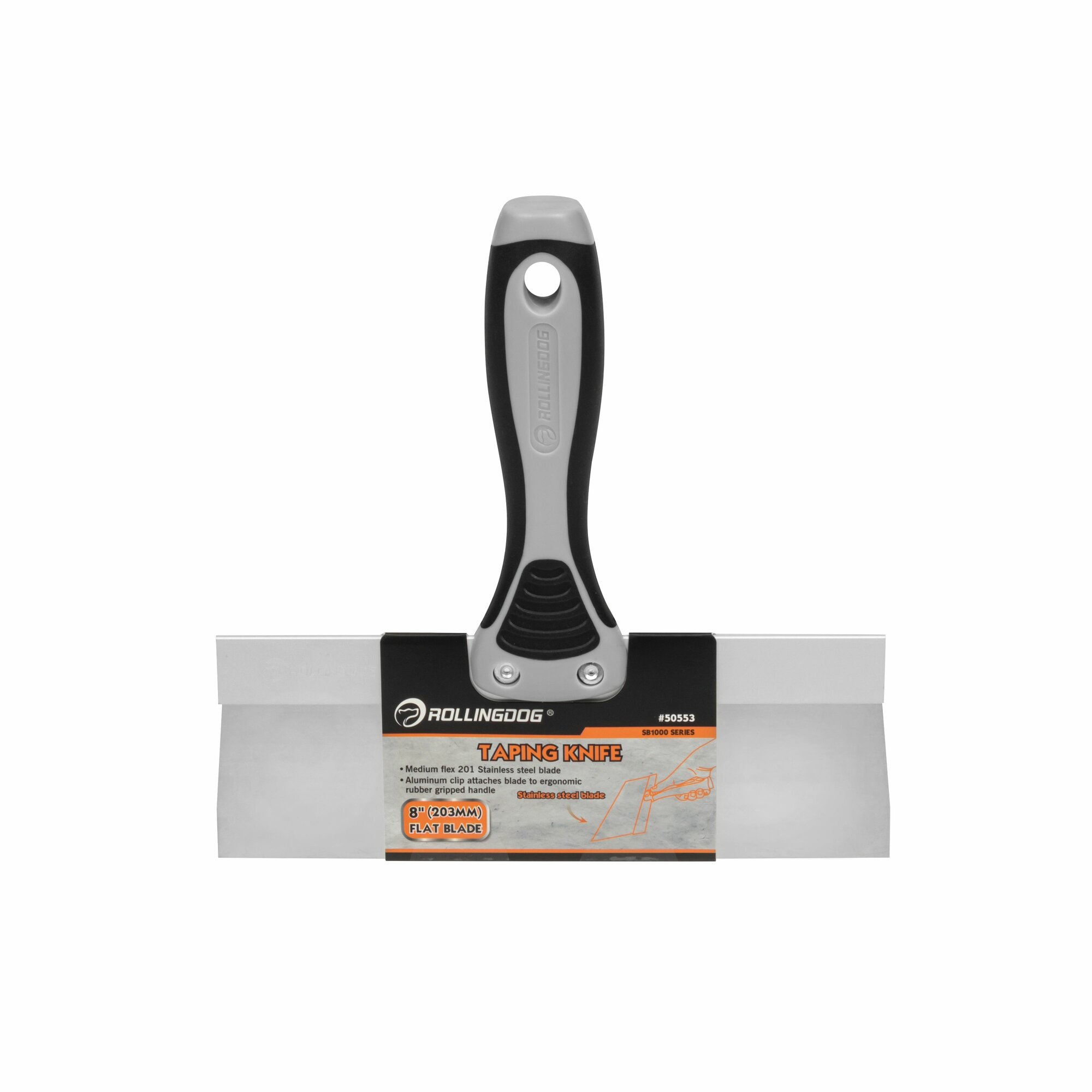 Шпатель малярный Rollingdog 203мм, толщина 0,2мм, серия Professional, арт.50553