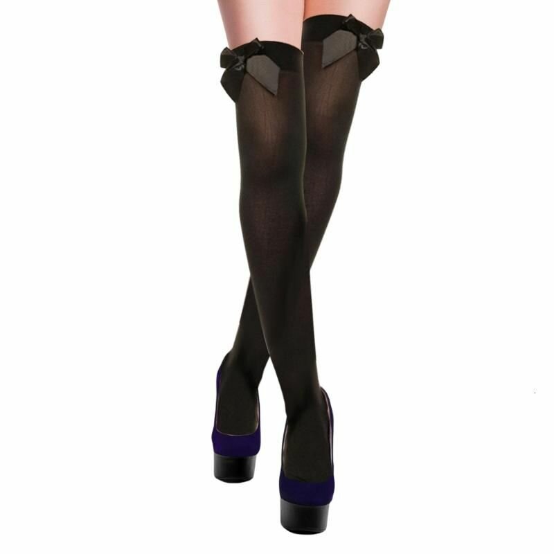 Модные бархатные чулки до бедра с бантами, Стиль 1