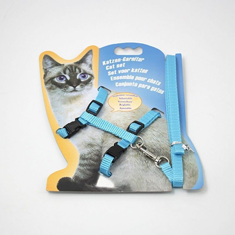 Кошачья веревка Ми вытягивание молодых регулировок Голубая ремень безопасности + тяговая веревка [бумажная
