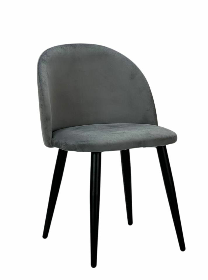 Стул обеденный Solar, обивка велюр Velutto 32, на металлических ножках черного цвета. Для кухни, гостиной, столовой, кафе, бара, ресторана.