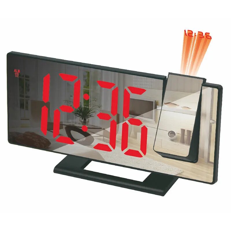 Зеркальный проекционный будильник D2363-BR