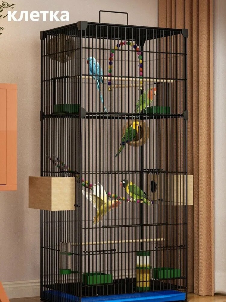 Большая клетка для птиц,42*32*90 См, подходит для попугаев и других птиц