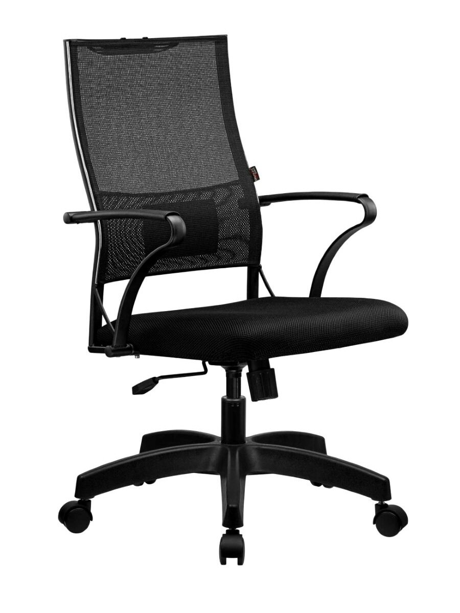 Кресло Metta Sit Air-180 B2-290K (M09. B02. G15. W01) Z509397575 на колесиках, сетка, 1шт. в комплекте черный/черный