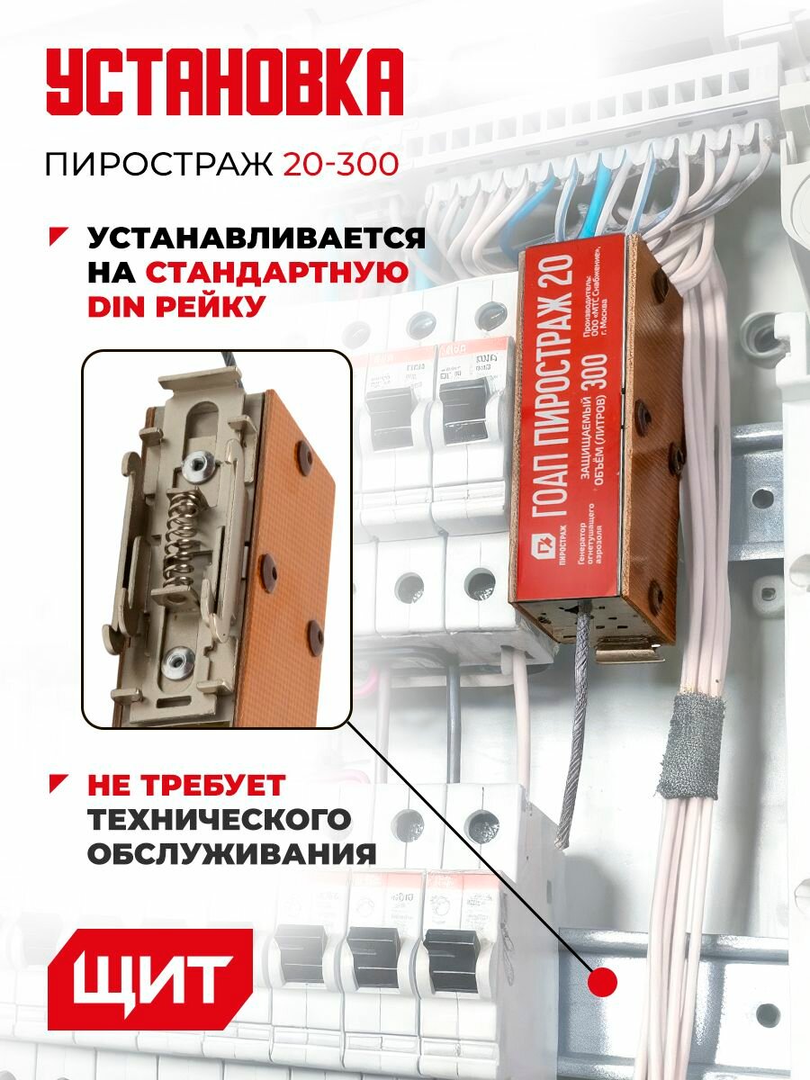 Установка пожаротушения в электрощит на DIN рейку