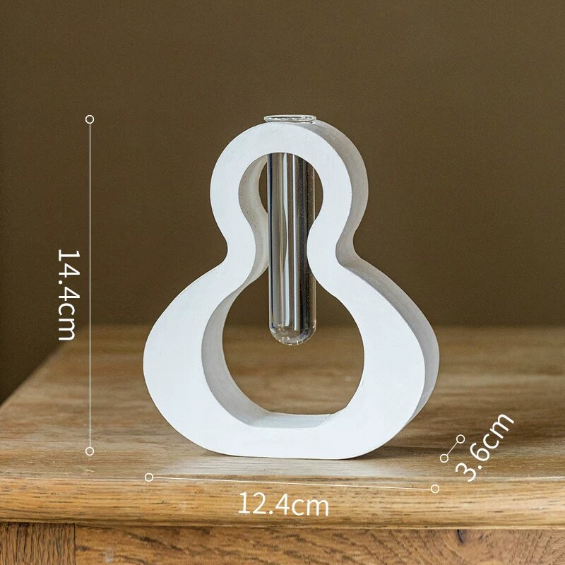 Ваза-пробирка из массива дерева и прозрачного стекла для гидропоники, креативный гидропонный сосуд для цветов,