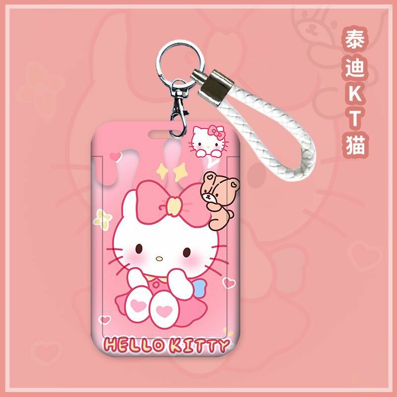 Держатель для карт с мультяшным дизайном, легкая застежка, выдвижной шнурок, держатель для удостоверения, работа, автобус, метро, детская карта, карта для еды, держатель для студенческой карты