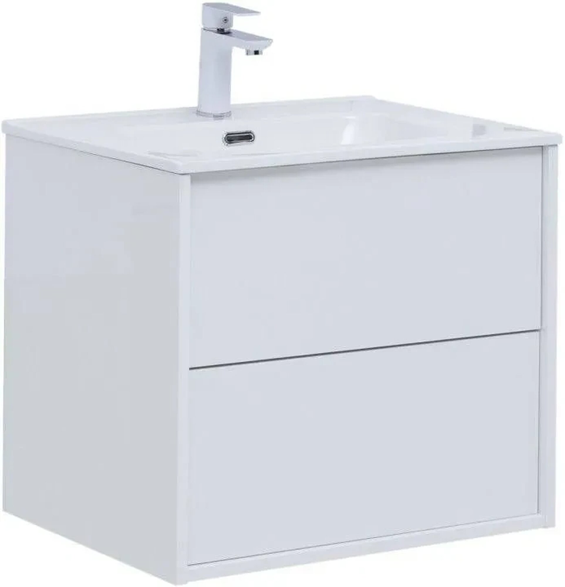 Тумба c раковиной Lino 60 (Flat), цвет белый глянец, подвесная