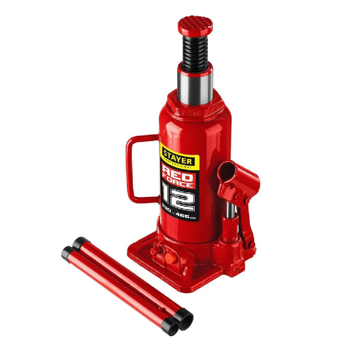 Гидравлический бутылочный домкрат STAYER 43160-12z01, 12 т, красный