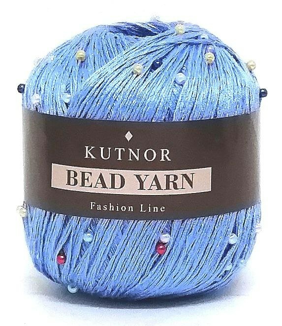 Пряжа Kutnor Bead Yarn 69 (4 мотка по 50г/190м) голубой