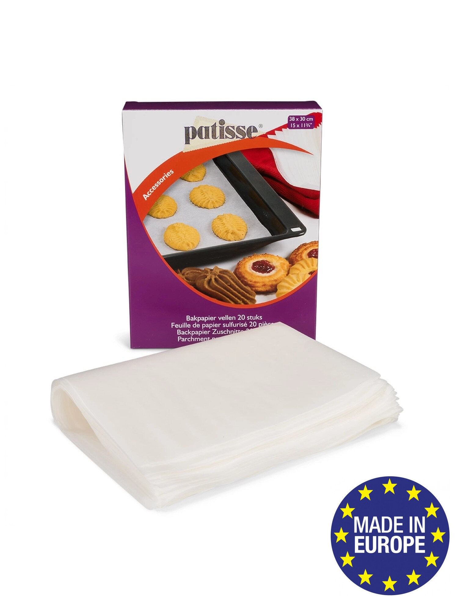 Бумага для выпечки в листах Patisse 38х30 см, 20 шт, Нидерланды