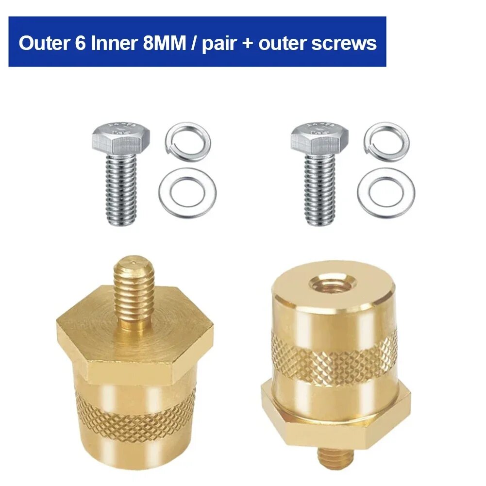 1 пара клеммных болтов аккумулятора M8, разъемы для клемм аккумулятора, клеммы для подключения автомобильного аккумулятора с винтами из нержавеющей стали