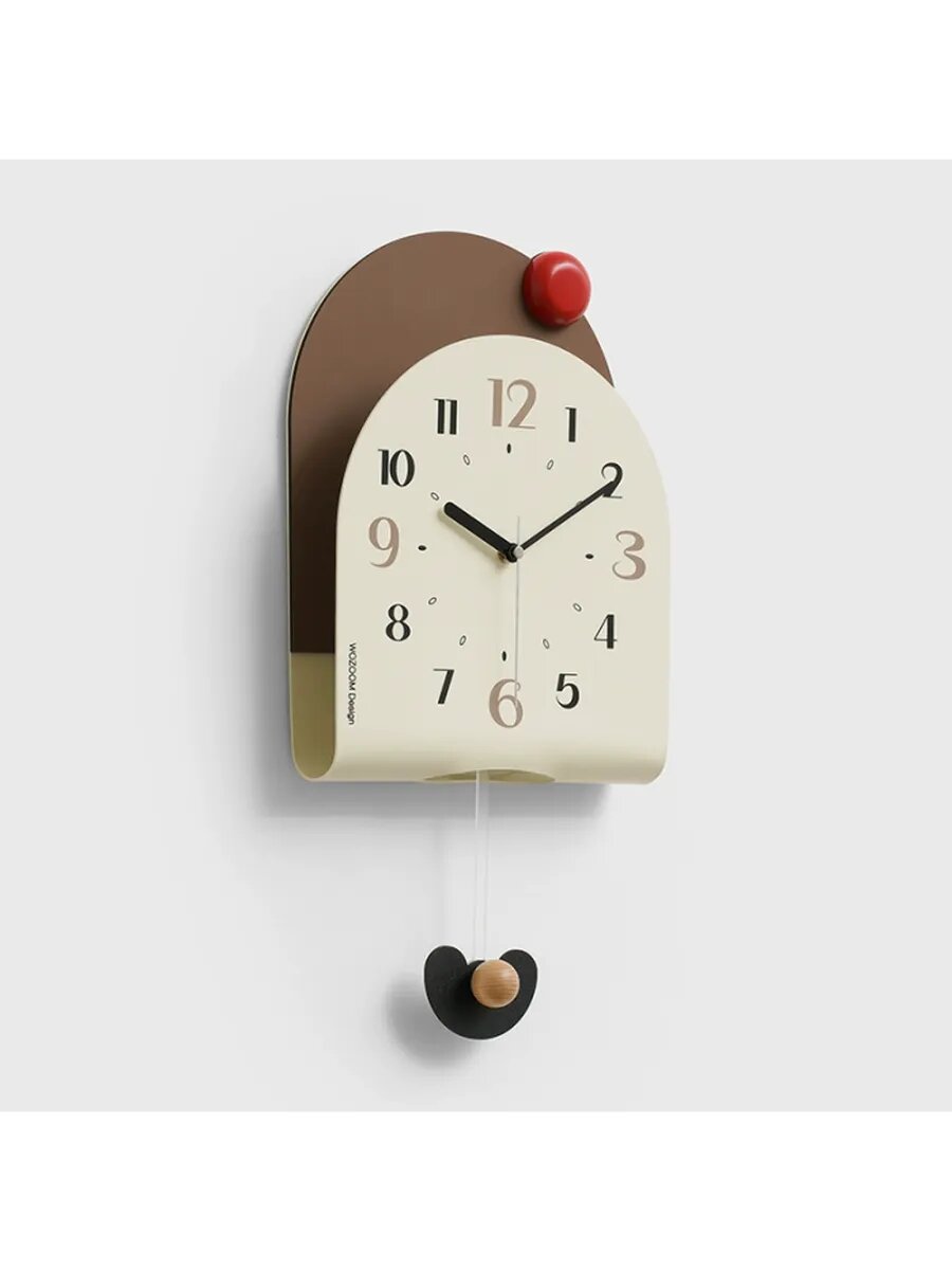 Настенные часы Wozoom коричневые с секундной стрелкой