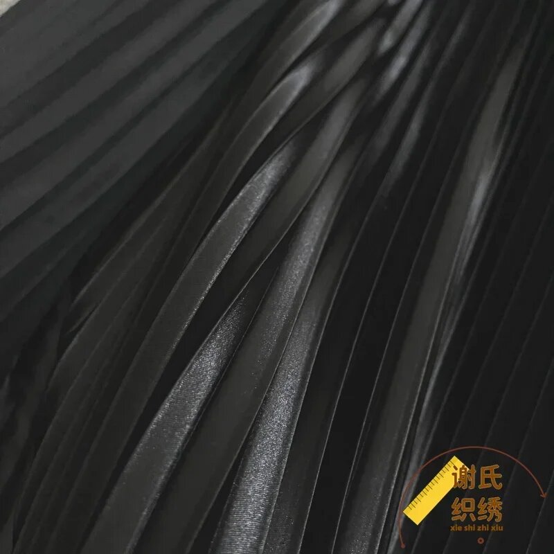 Плиссированная атласная ткань 1.5 м x 1 м, белый, розовый Черный, black