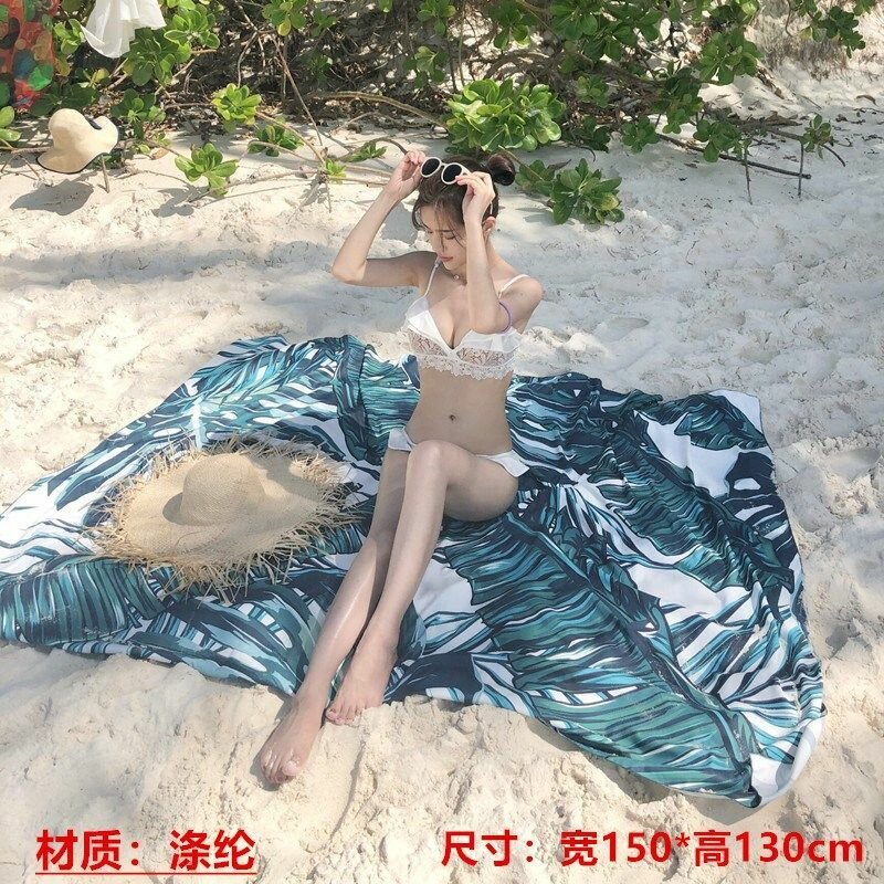 Пляжный коврик, коврик для пикника на открытом воздухе, быстросохнущий, водонепроницаемый, защищающий от песка, влагонепроницаемый коврик, легкий и портативный, коврик для кемпинга, пляжное полотенце с защитой от солнца.