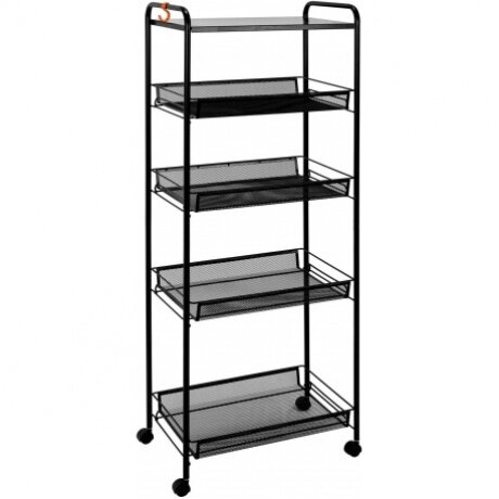 Этажерка "Ладья 35КС" метал ( 45*30*119 см ). черный Э 410 Ч