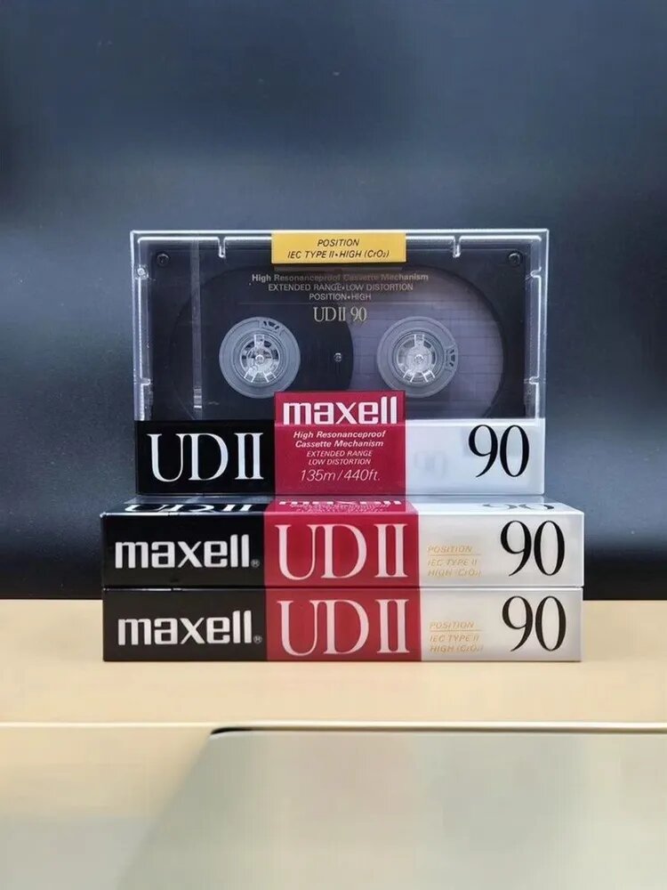 Аудиокассета Maxell UDII-90 chrom Япония, 1988г (1 шт, 60 мин)