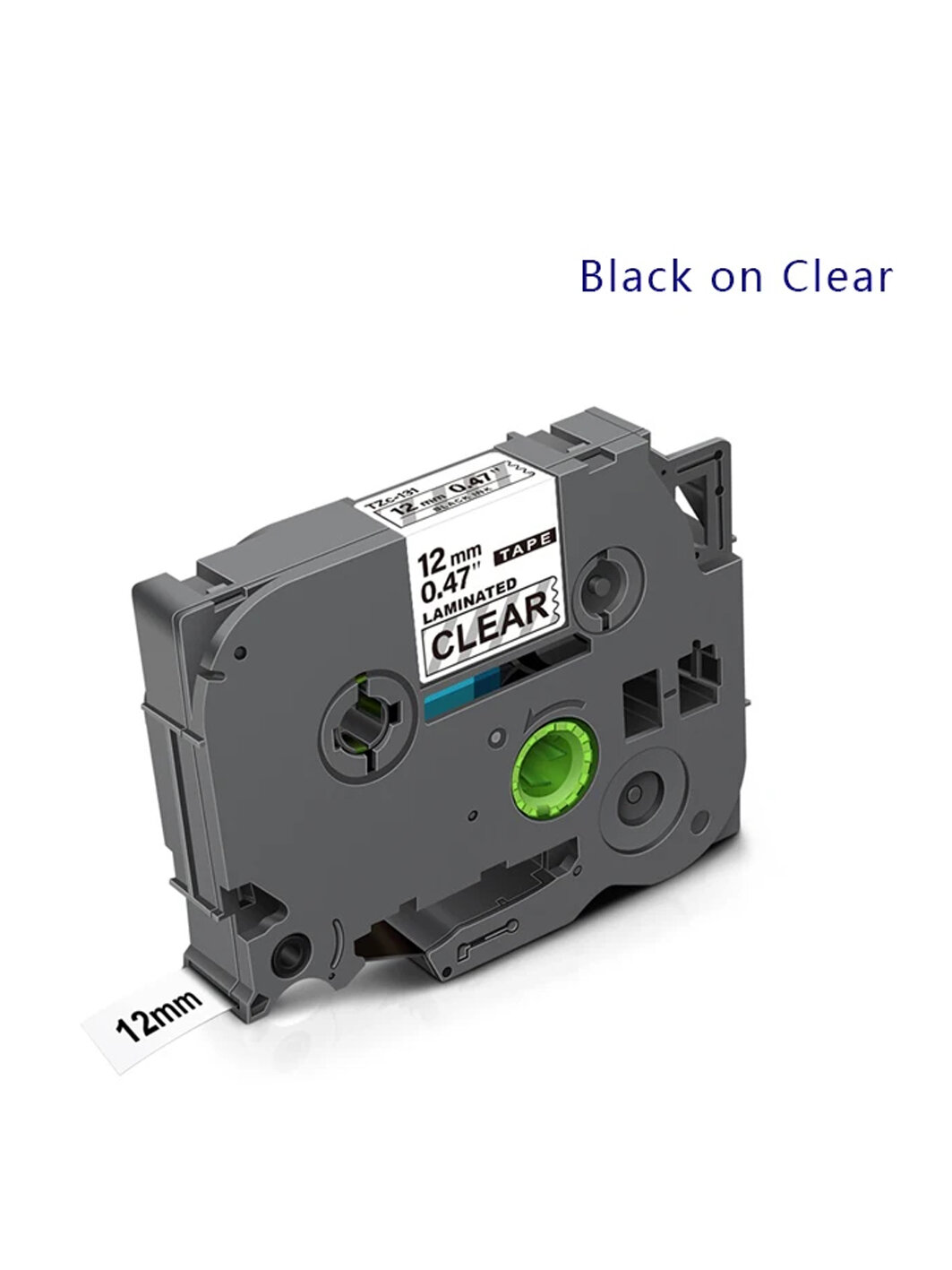 Картридж с термолентой TZc-131 для принтеров этикеток Brother серии P-Touch, 12мм, x8м Черный текст на прозрачной подошве