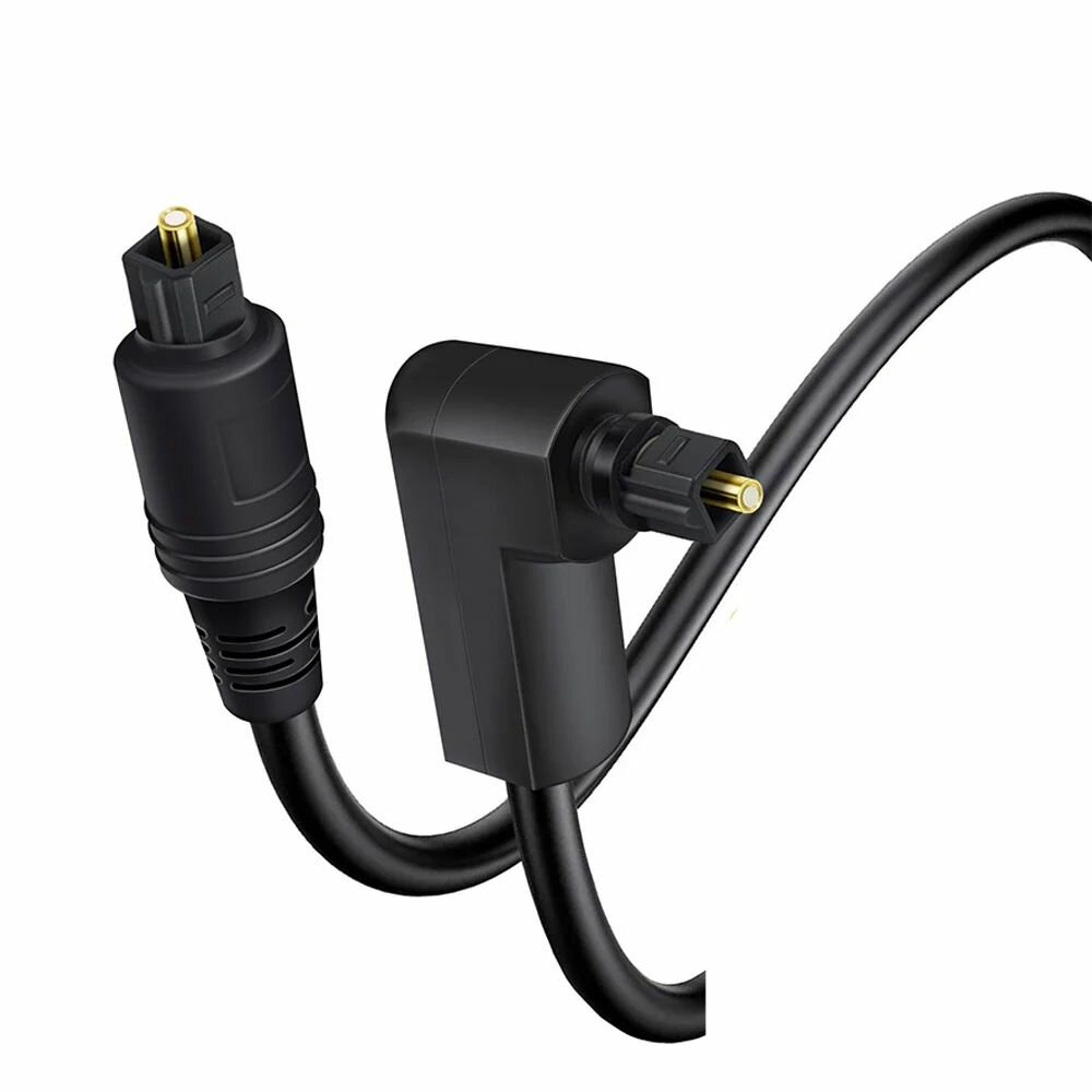 Цифровой оптический аудиокабель Toslink с угловым разъемом 90°, Hi-Fi 5.1 SPDIF, коаксиальный кабель с возможностью поворота на 360°, подходит для усилителя, телевизора, PS4/XBOX и звуковой панели.