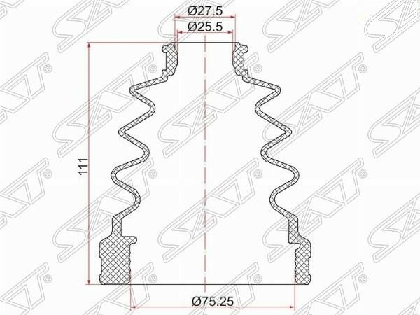 Пыльник шрусa SAT C-1941T внутреннего LH TOYOTA ACV3#/ACV40 NZT260/ANE10/ACU/MCU20/30/ACM21/ACR30/AZR65