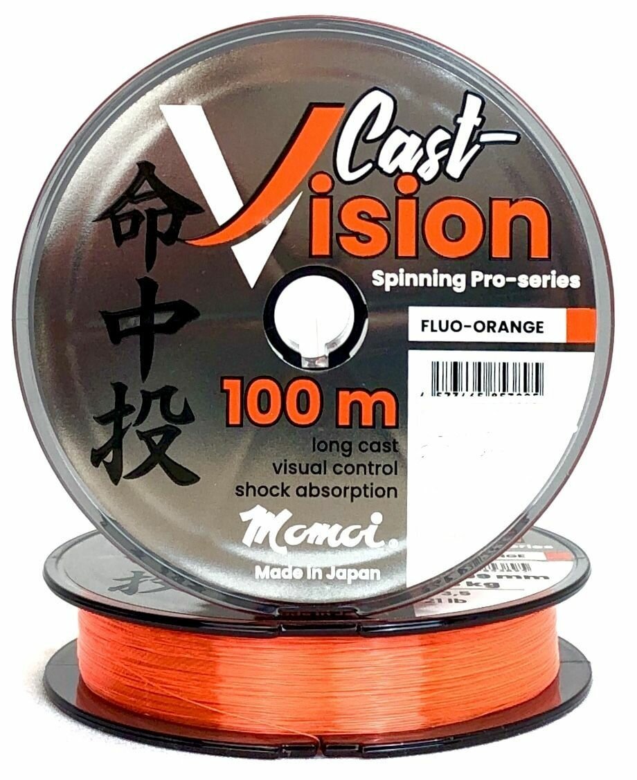Леска Momoi Cast Vision 0,370 мм, 13,7 кг, 100 м, флуоресцентно-оранжевая (шт.), арт.00-00000716
