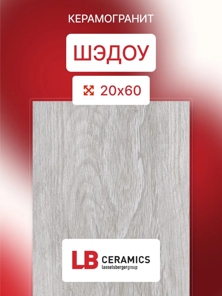 Керамогранит Lasselsberger "Шэдоу", серый 20х60см