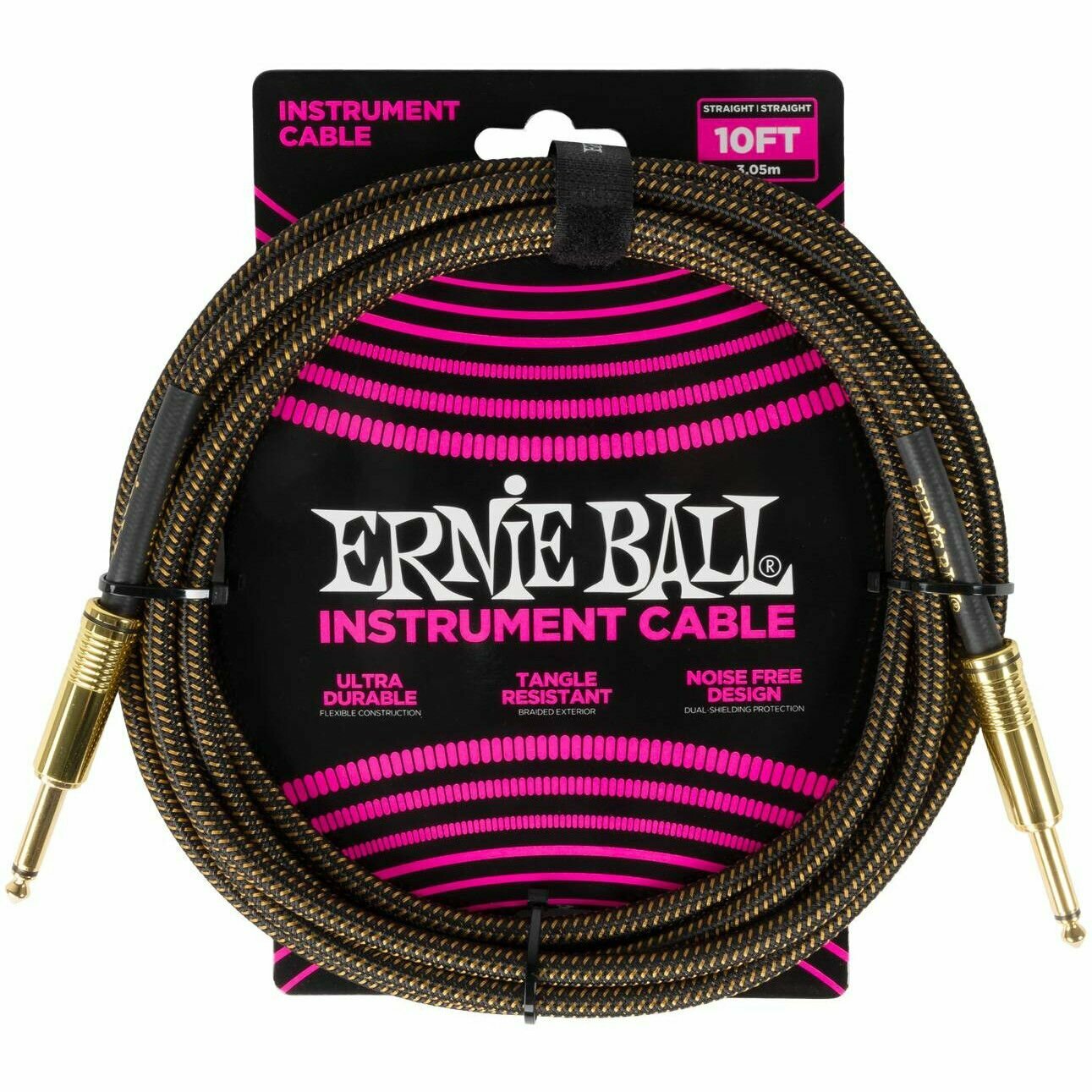 ERNIE BALL 6428 Кабель инструментальный, 3.05м, прямые джеки