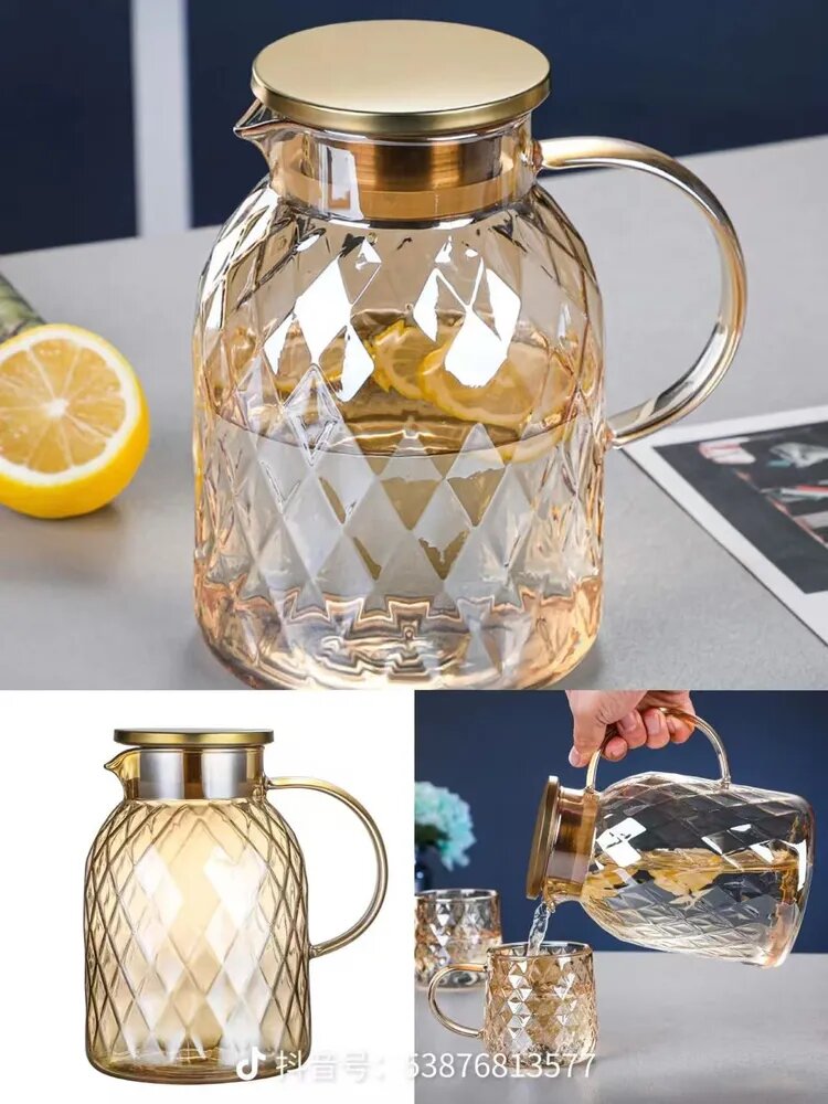 Кувшин "1,8 л Crystal glass 18х13х19,5 см" 1.8 л 1 шт нержавеющая сталь серебристый