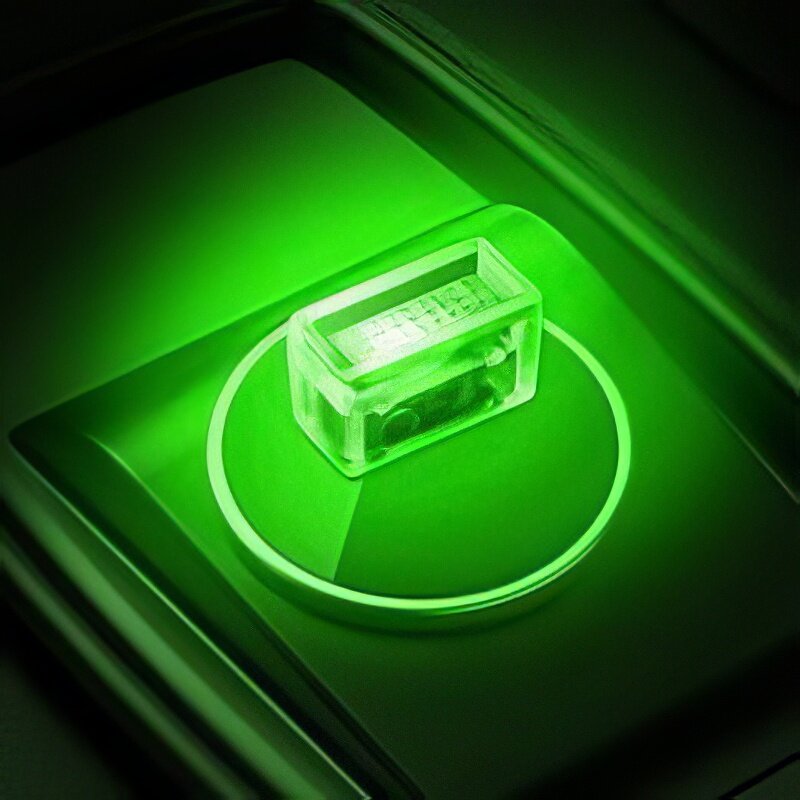 USB-подсветка в виде льдинки с постоянным зеленым светом, одна светодиодная лампа для салона автомобиля