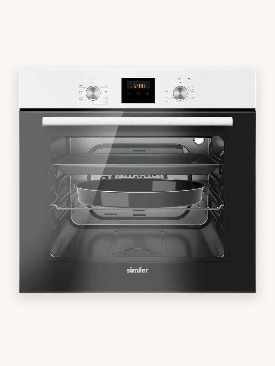 Духовой шкаф электрический встраиваемый Simfer 60см, 60л, 7 режимов, гриль, конвекция, таймер,2 противня, 5 ЛЕТ гарантия