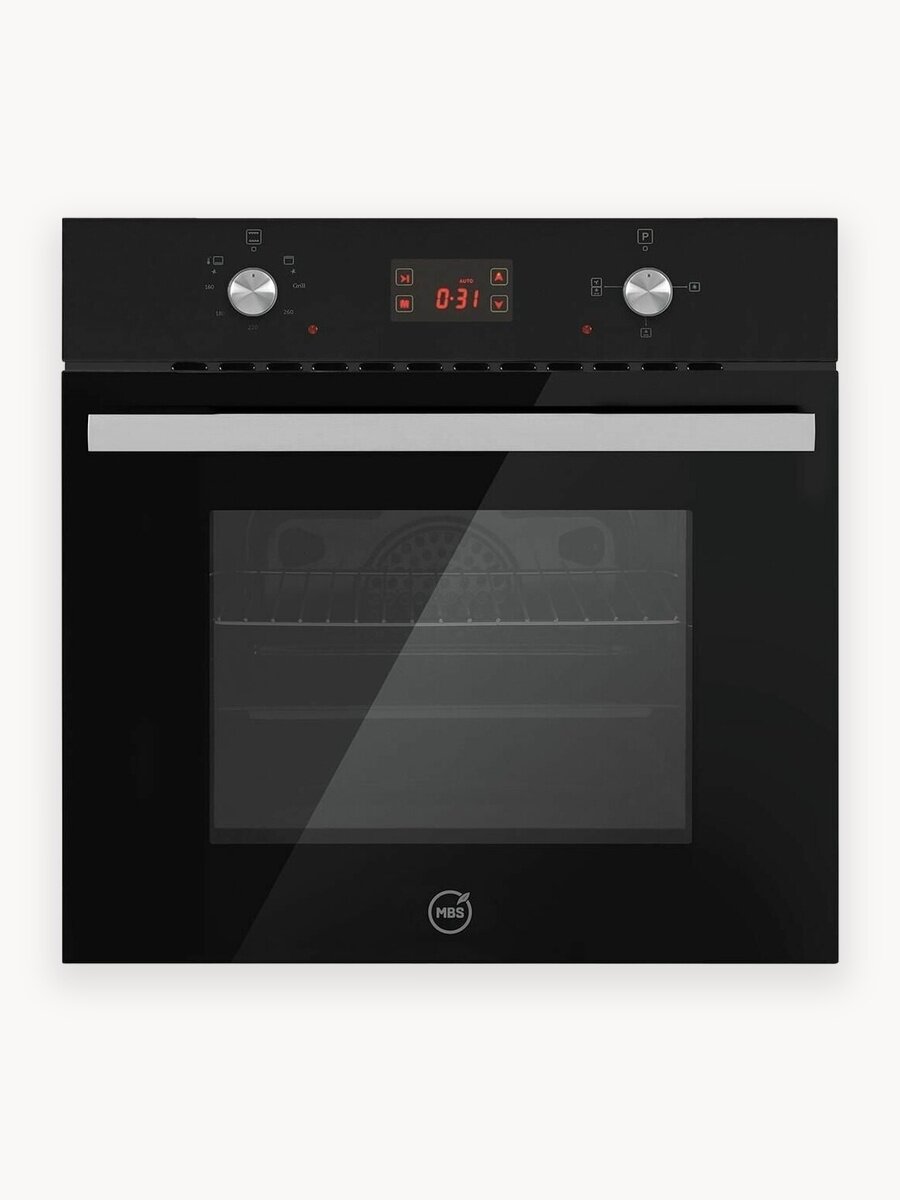 Духовой шкаф газовый MBS DG-602BL/ширина 60см/8 режимов/объём 62л/механическое управление/двойное стекло