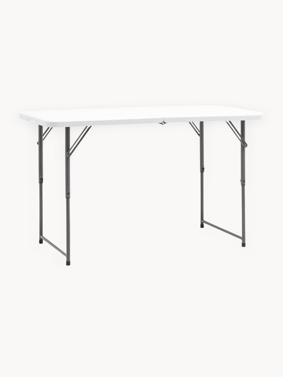 Стол складной пластиковый прямоугольный Кейт 122*61*74см с регулировкой высоты - чемодан, белый