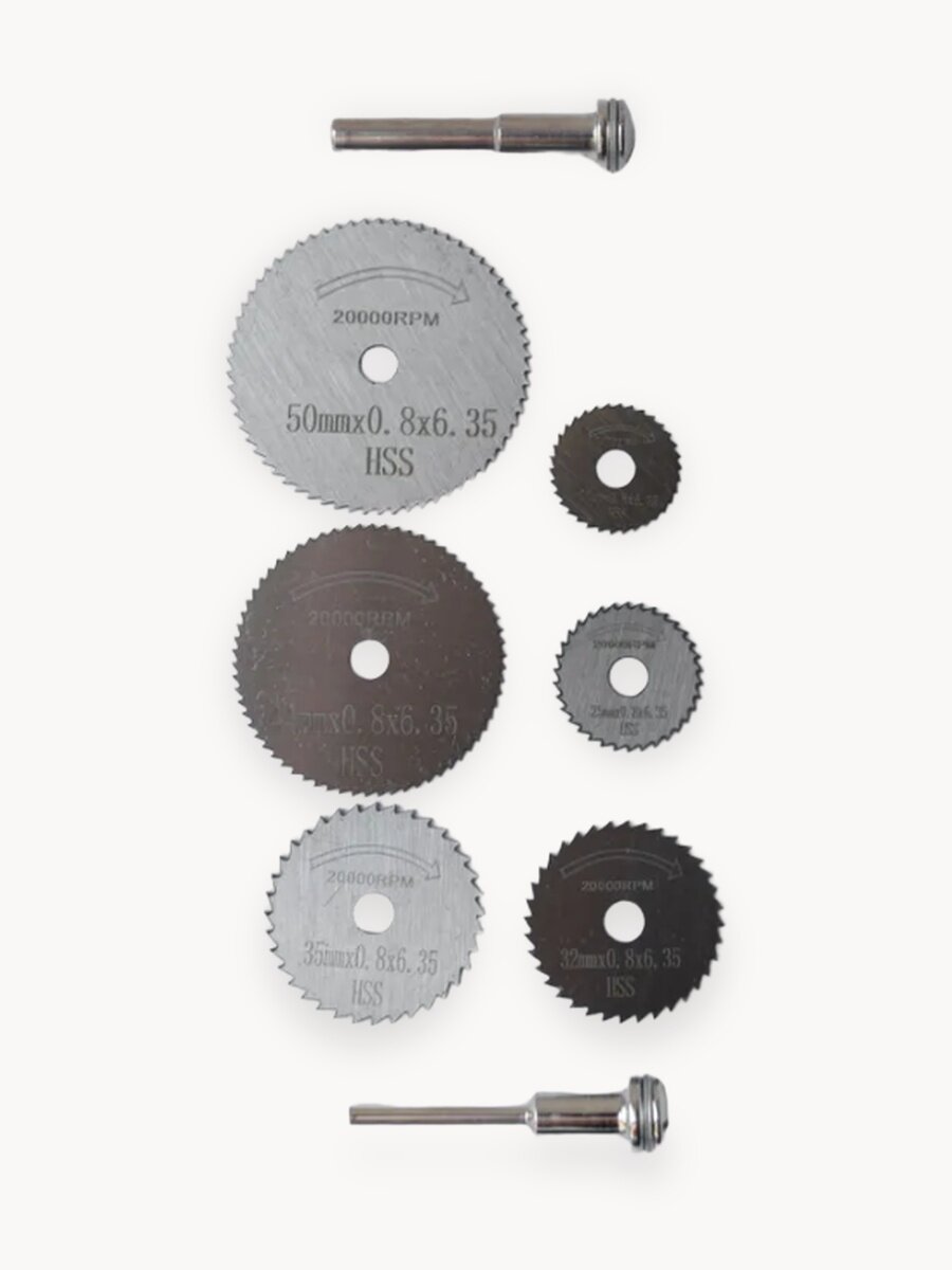 Набор мини отрезных дисков MAT-GROUP, HSS, быстрорежущая сталь, 6 шт