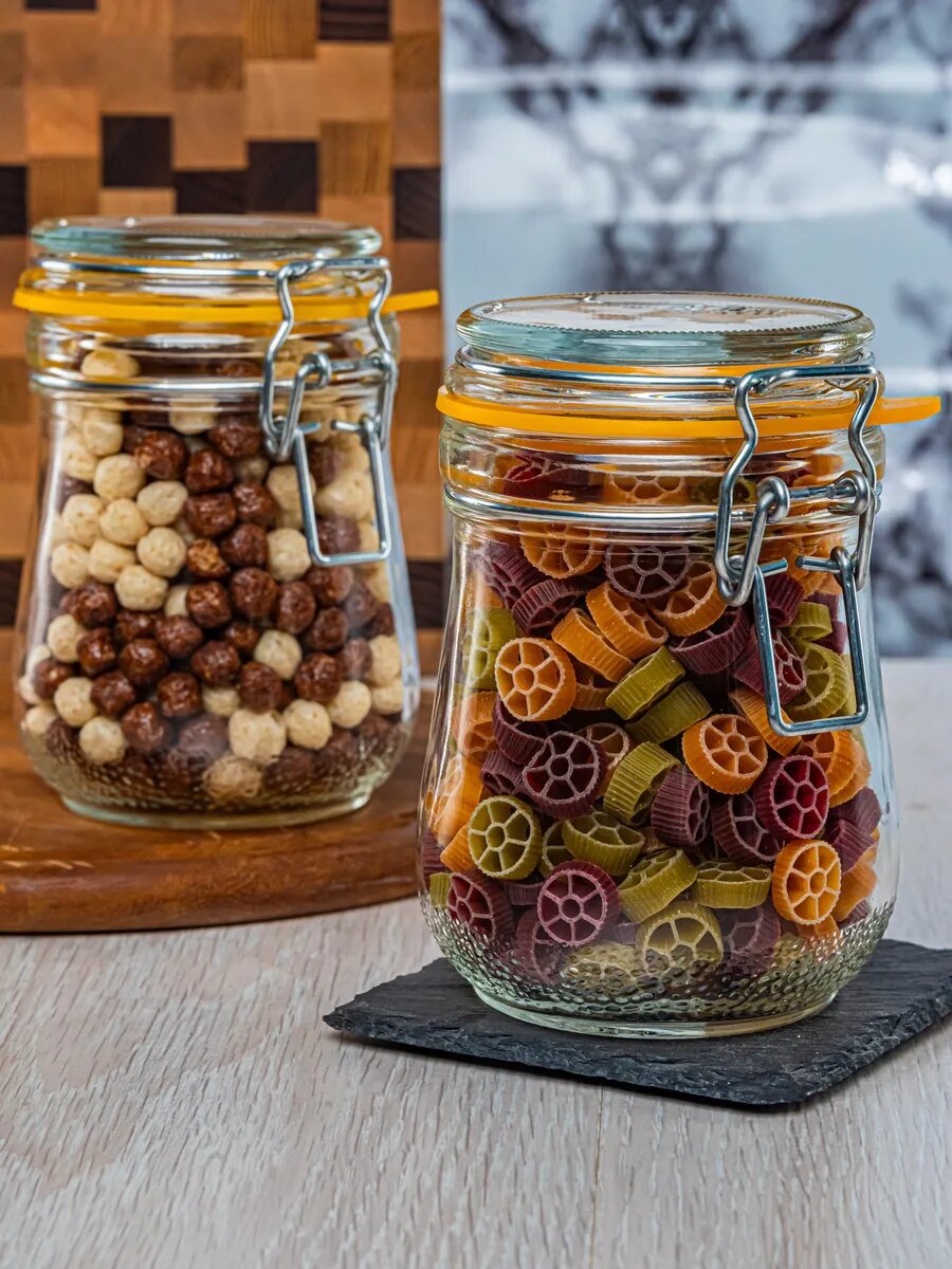 Набор банок для хранения продуктов ONIX, стеклянные, с крышкой, 500мл, 2шт