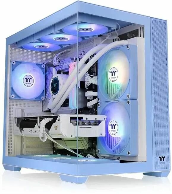 Корпус Thermaltake View 380 TG ARGB Hydrangea синий без БП