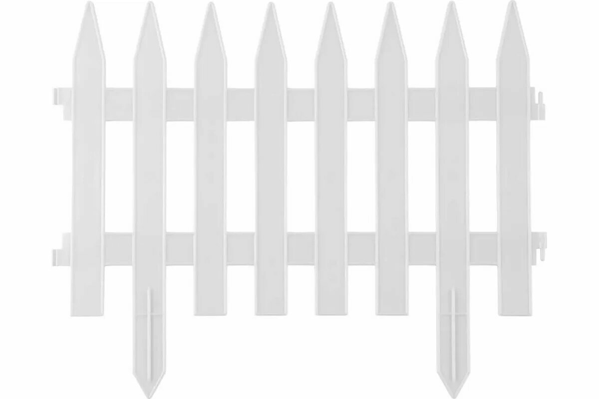 Полимерсад Ограждение садовое Забор декоративный №1 белого цвета уп. 7 шт ПС-ЗД1-бел