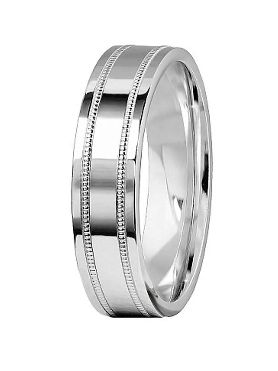 Кольцо обручальное, серебро, 925 проба, родирование