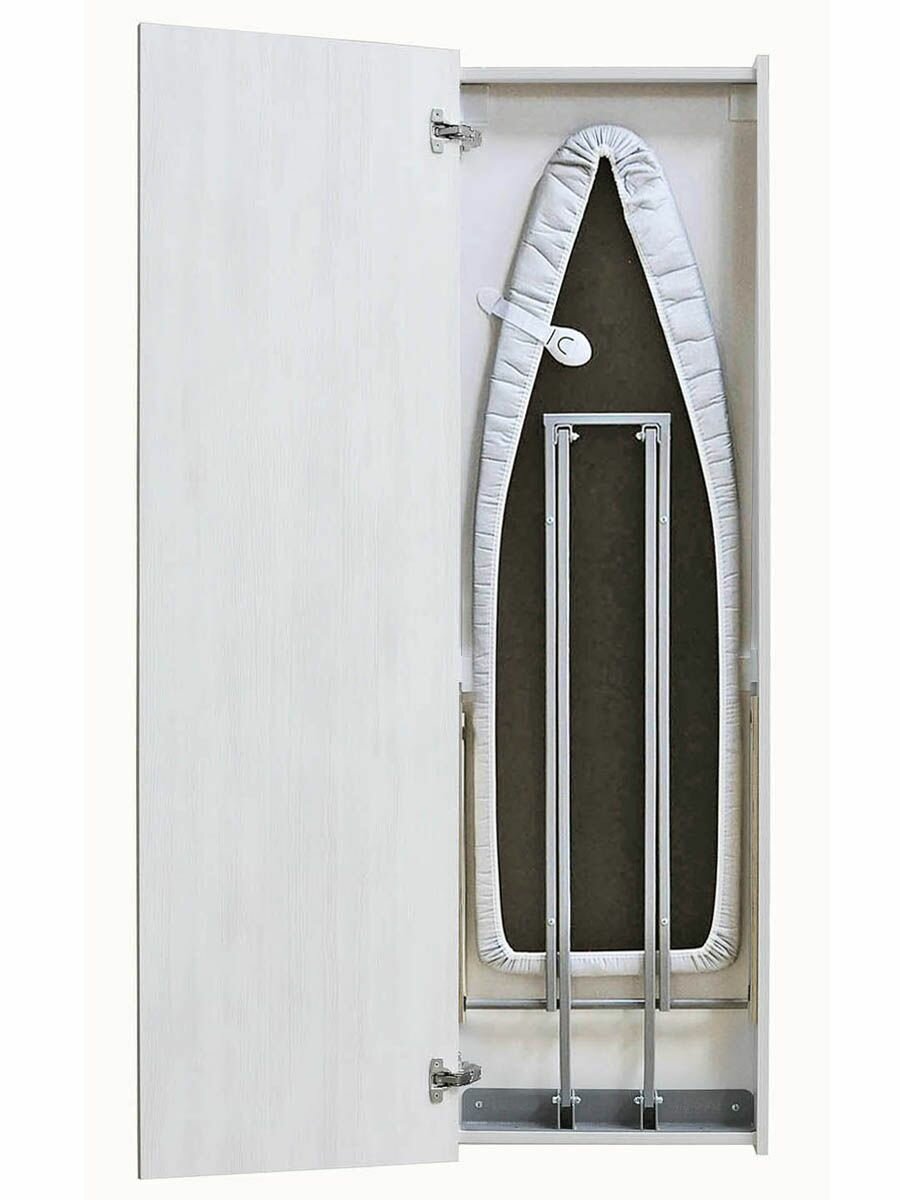 Встроенная гладильная доска без зеркала Табула L ЭКО, Выбеленный дуб распашная лево