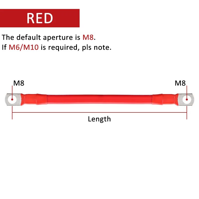 Набор инверторных кабелей dihool SWSC AWG 10/8/6/4 40 CM, 4AWG -25mm2, Red