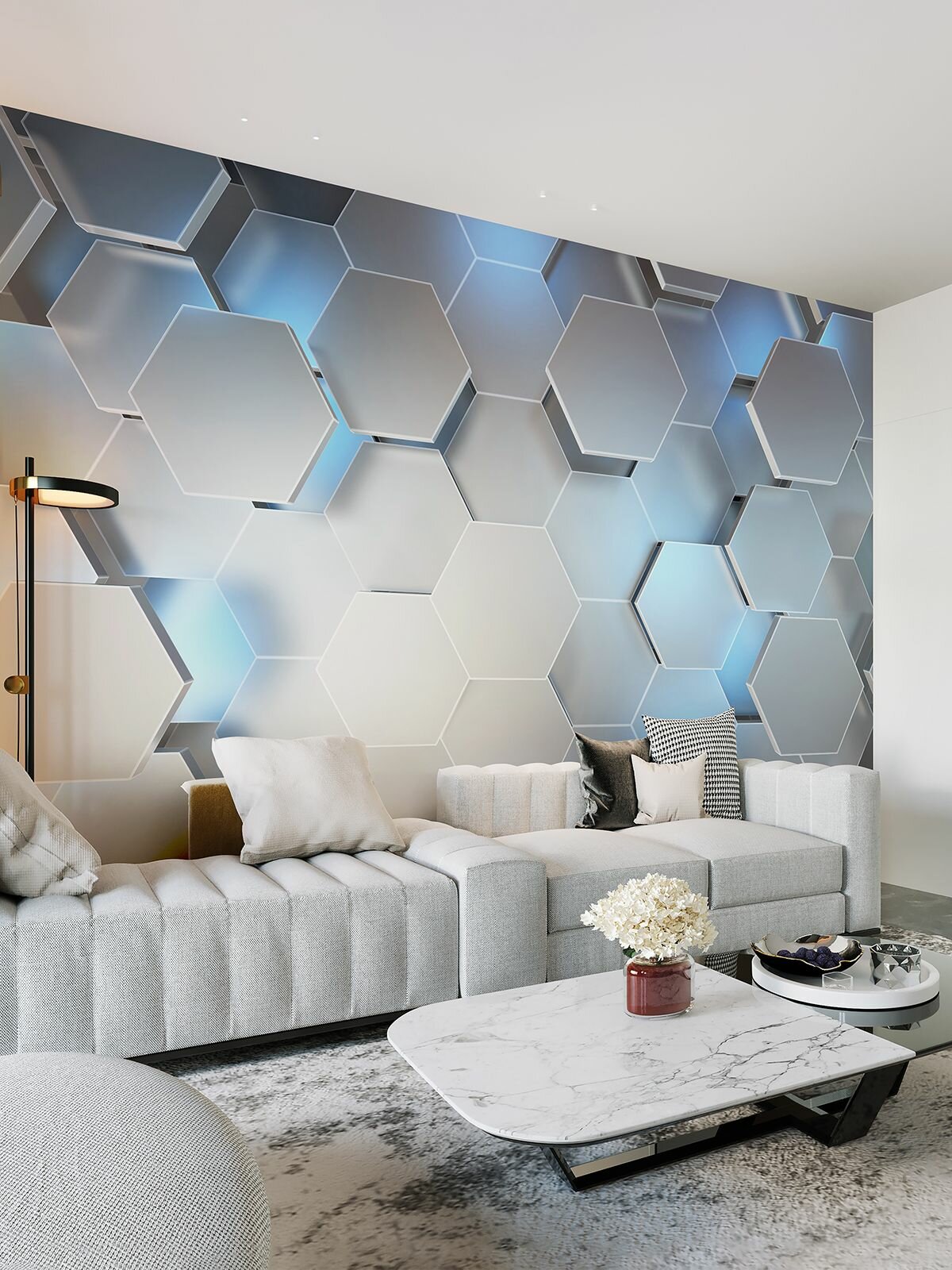 Фотообои/ F-048 Шестиугольники 2 400х270-1Divino