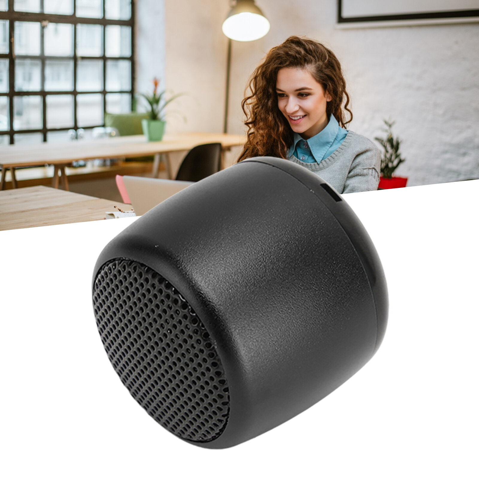 Мини Bluetooth Колонка Мощный Сабвуфер USB Заряжаемая Металлическая Портативная Беспроводная Для Телефона Планшета ПК Голубая