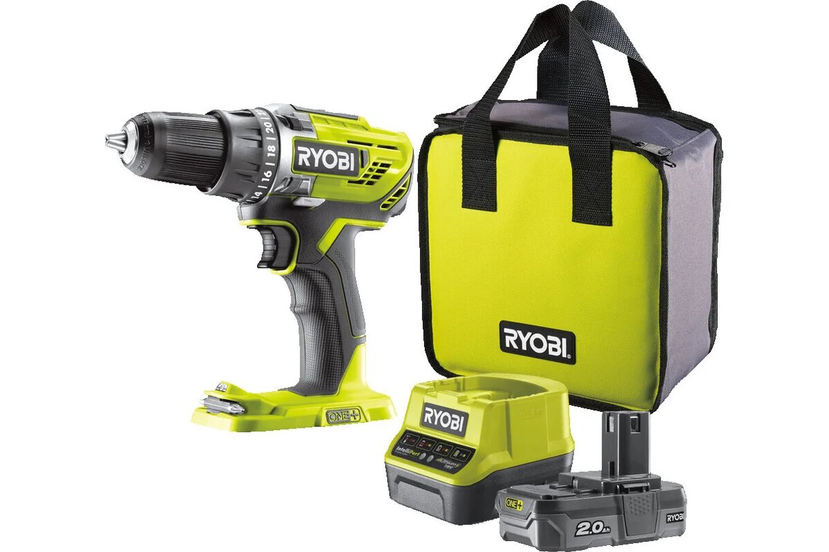 Ryobi ONE+ Компактная дрель-шуруповерт R18DD3-120S 5133003347