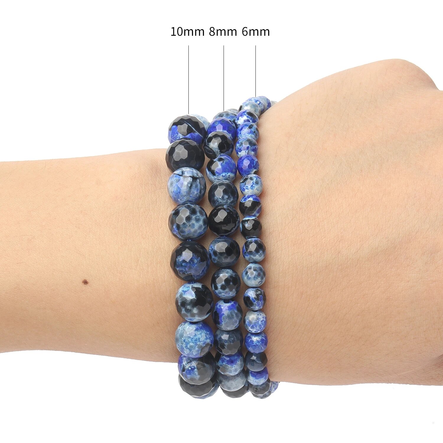 Бусины из натурального синего агата TANANTA 6 8 10 мм 8mm about 46pcs