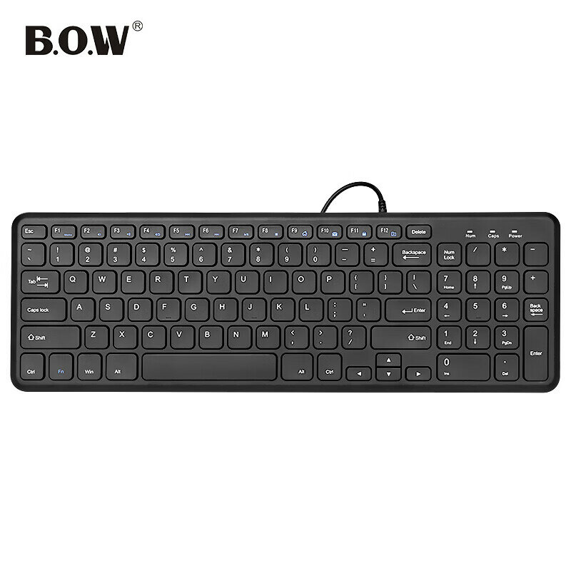 B.O.W HW156S-A Проводная офисная клавиатура Ультратонкая тихая 96 клавиш Шоколадные клавиши Черный Цвет：HW156A