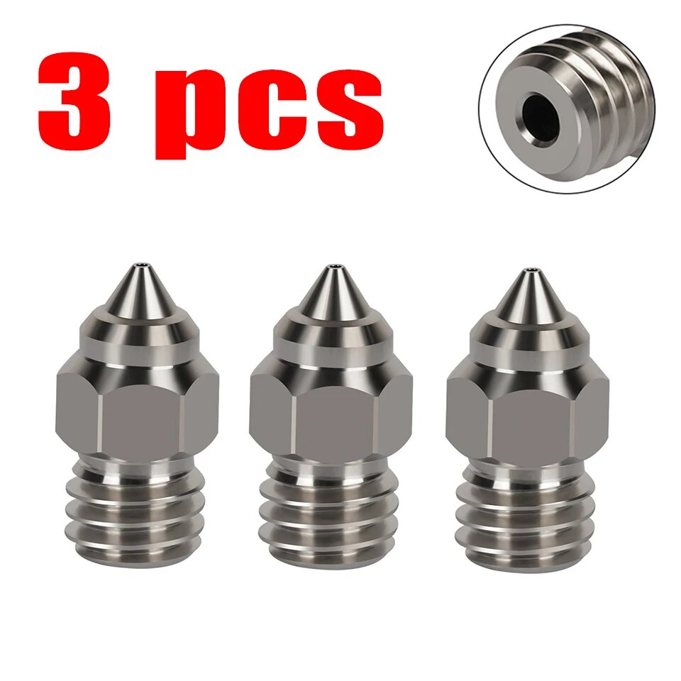 Сопло MK8 CR-6 SE 0,2 0,4 0,6 0,8 мм для сопла 3D-принтера Creality CR6 SE CR5 PRO /Ender 3 S1 pro / CR10 V2 / Ender 5 0.4mm, 3 (pcs)
