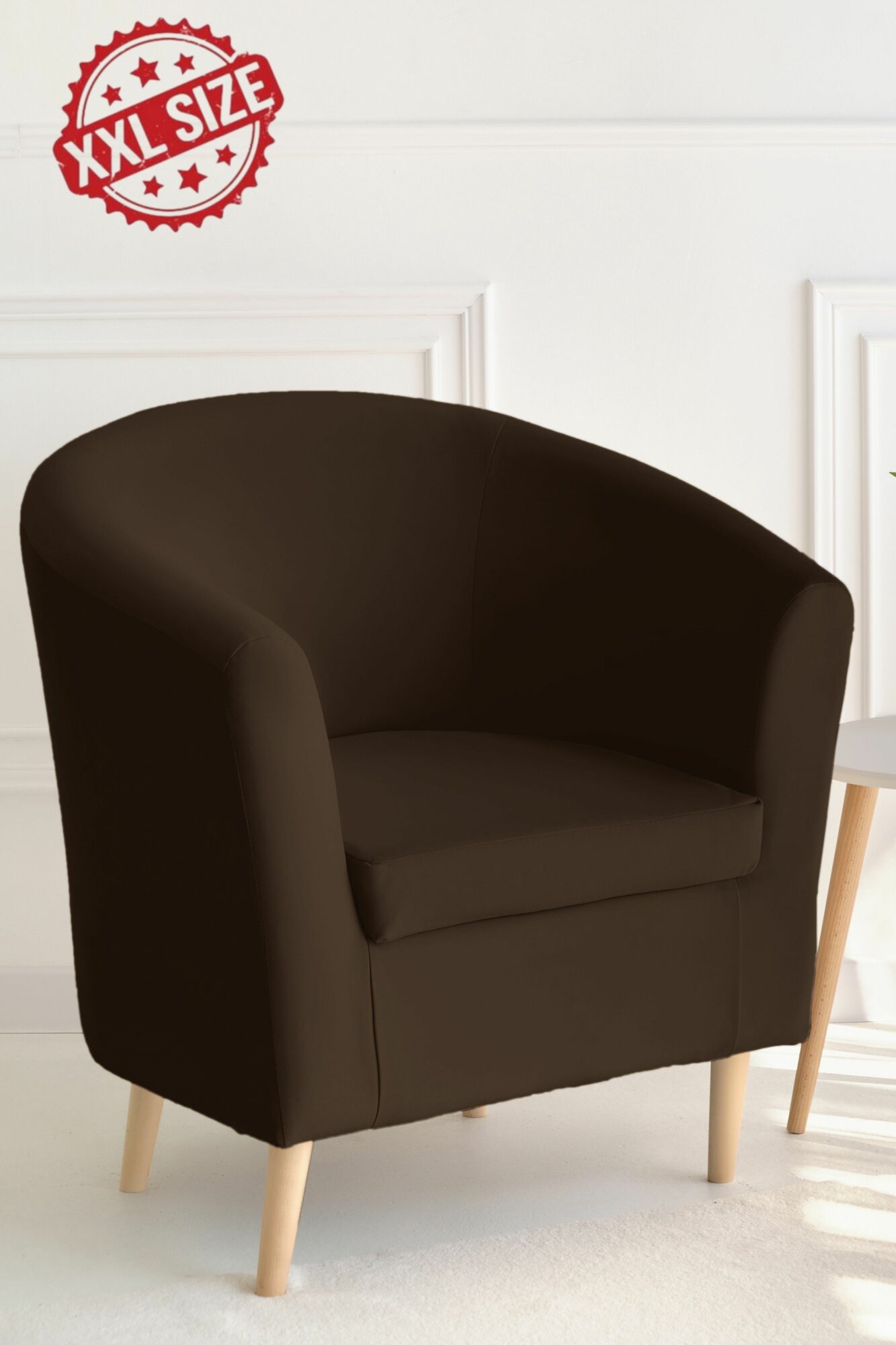 Кресло мягкое Барон на балкон для отдыха/в гостиную, велюр Zara Bitter 24