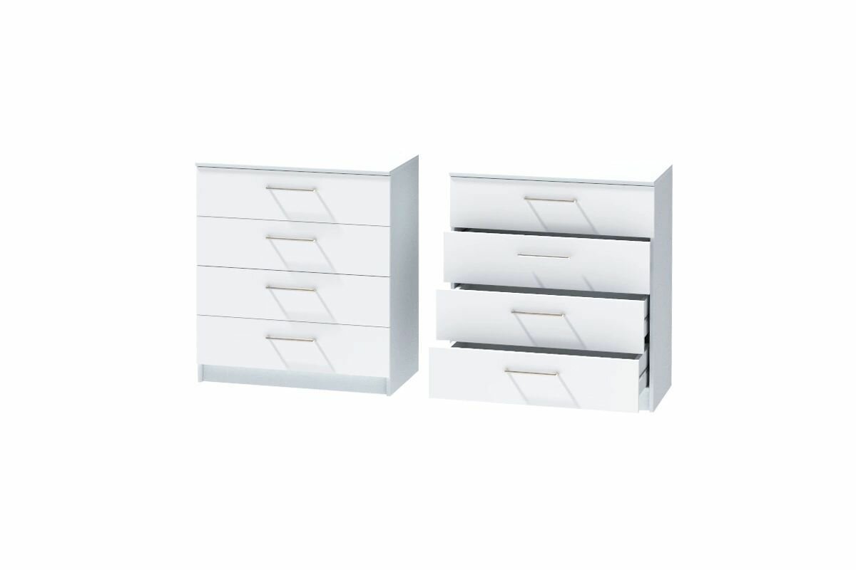 Комод 1 Иннэс 7 Белый, ширина 80 см, комод с ящиками, в гостиную, в спальню