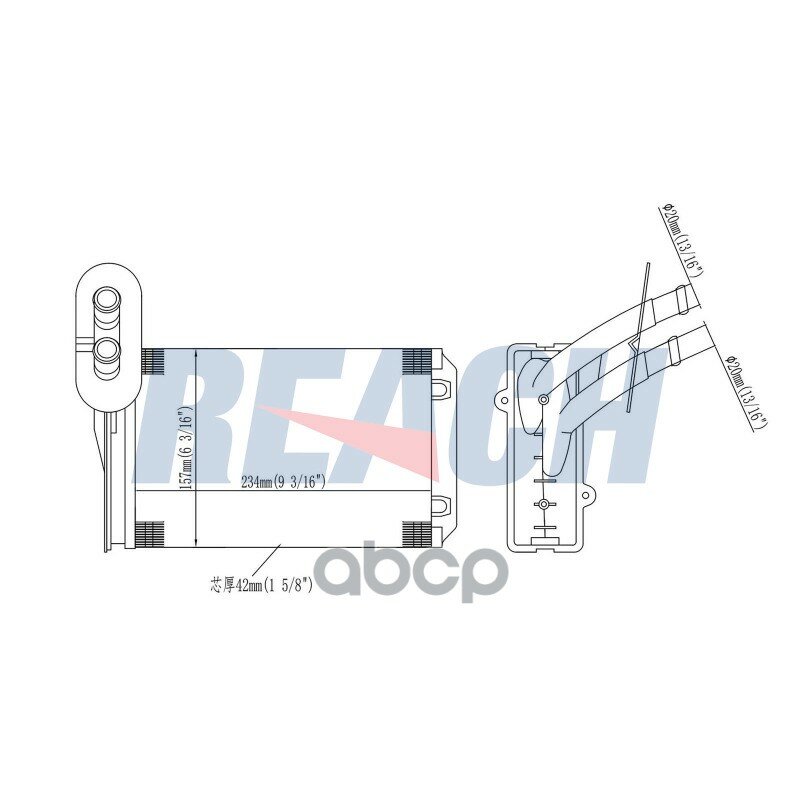 Радиатор печки AUDI A3 (8L1) REACH арт. 11812682